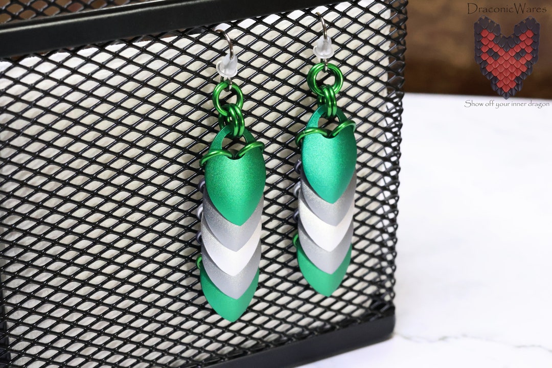 Grayromantic Pride Dragon Scale Earrings - Premium Anodized Aluminum - Etsy