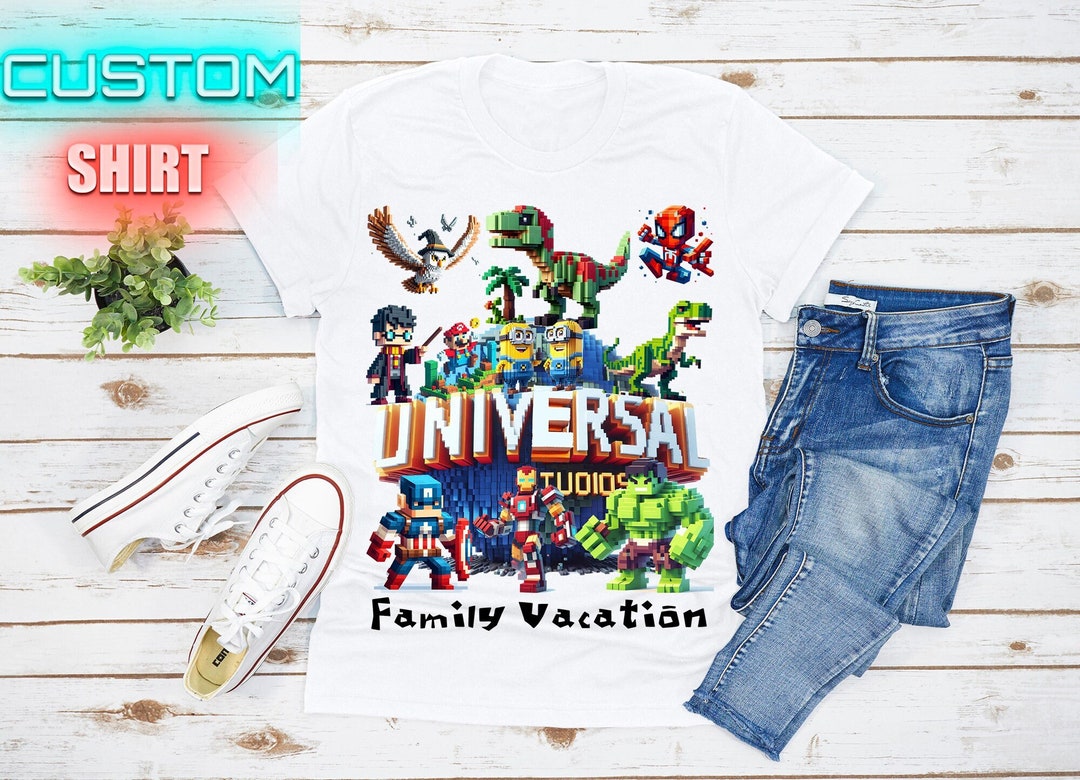 Pixel Art Custom Universal Family Shirts, Cubic Family Vacation ...