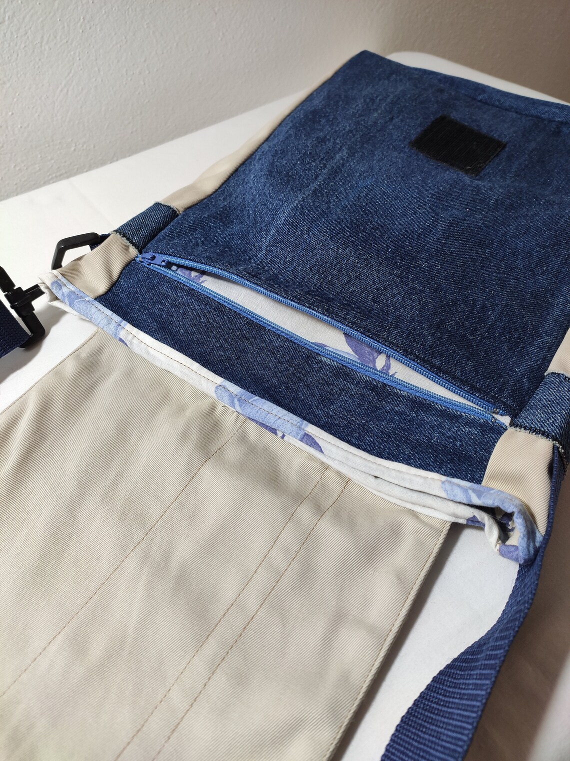 Shoulder flap bag with Velcro closure | Etsy