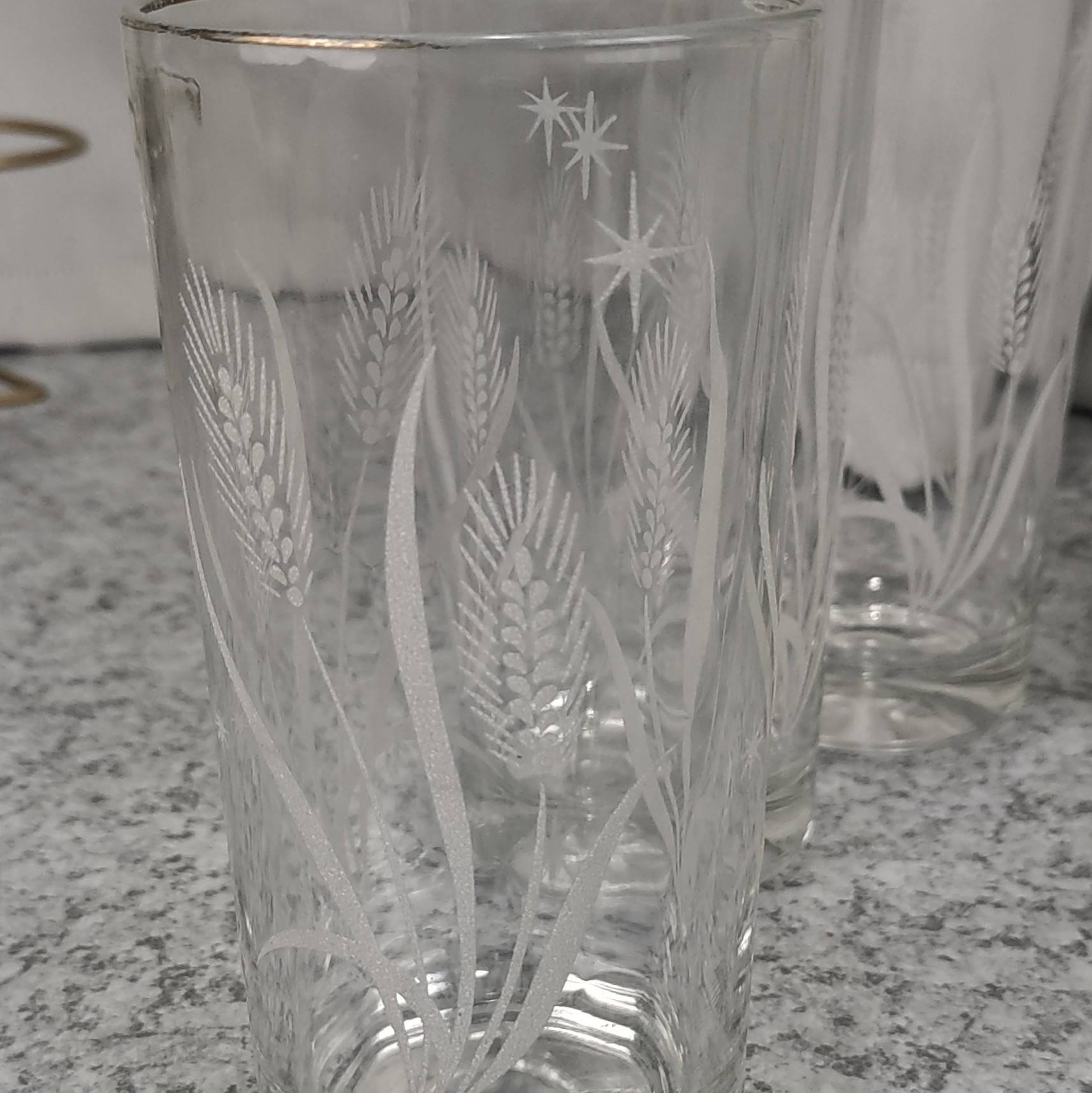 Vintage Wheat Glass Set With Caddy - Etsy