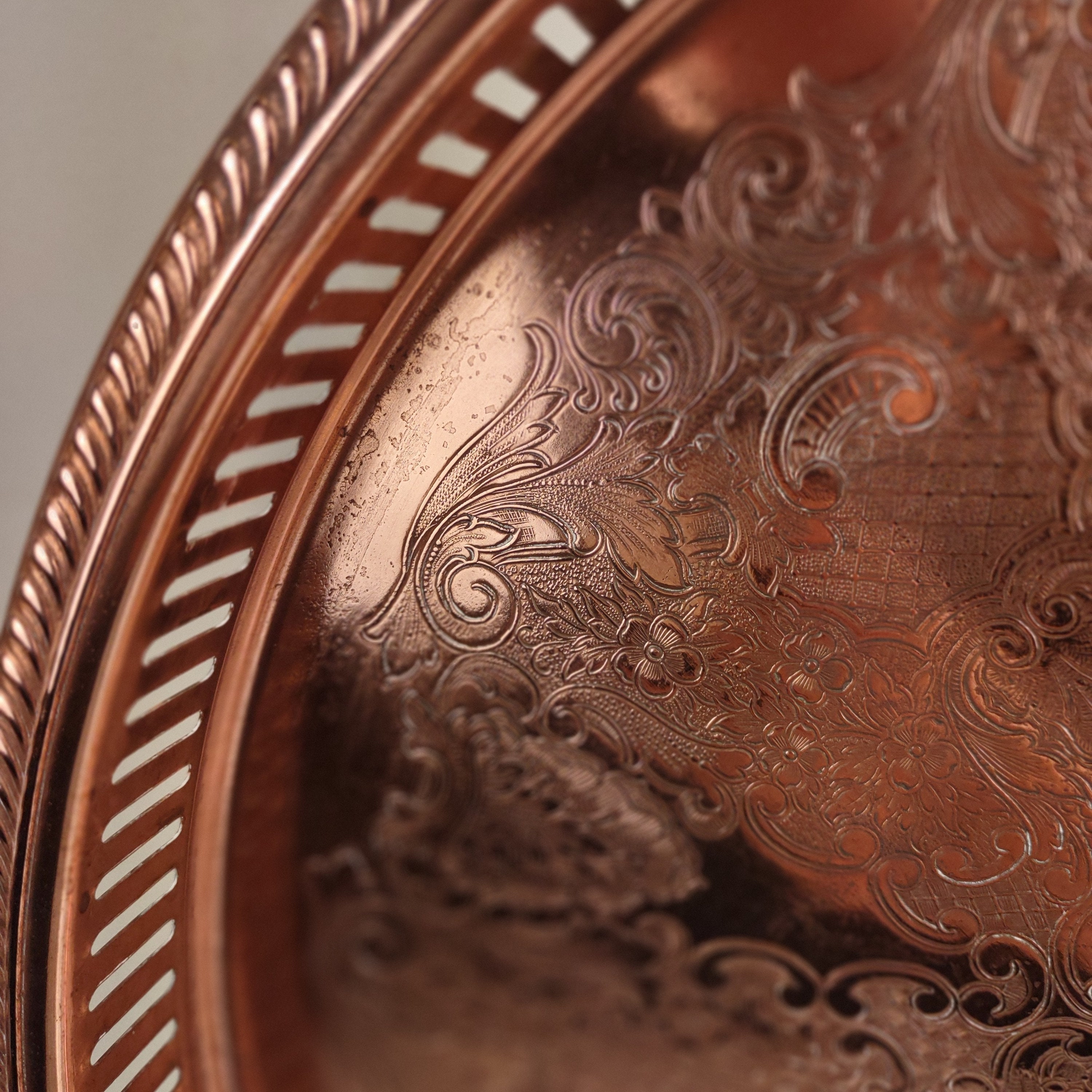 Vintage Copper Tray Copper Craft - Etsy