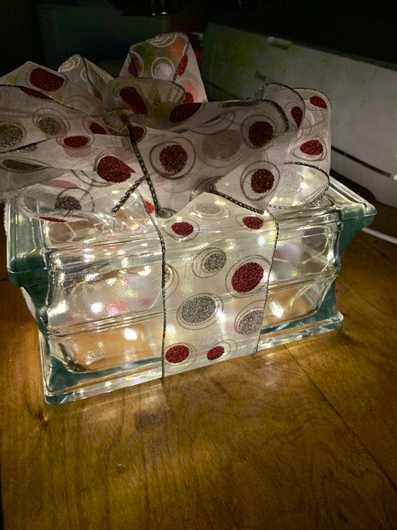 8” Frosted Glass Block Light Present, Light Block, Night Light, Home ...