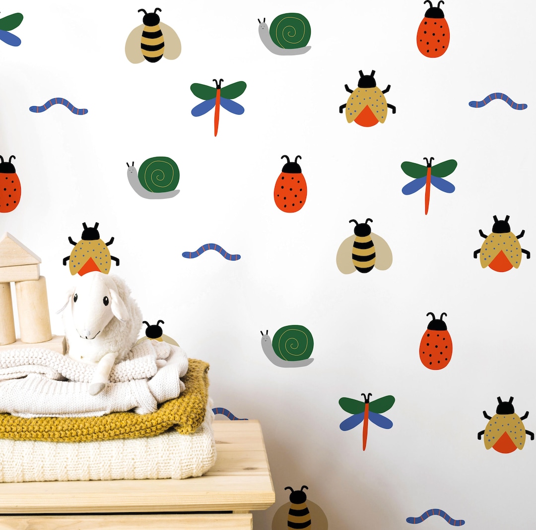 Colorful Bug Fabric Wall Stickers: Removable Insect Decals - Etsy
