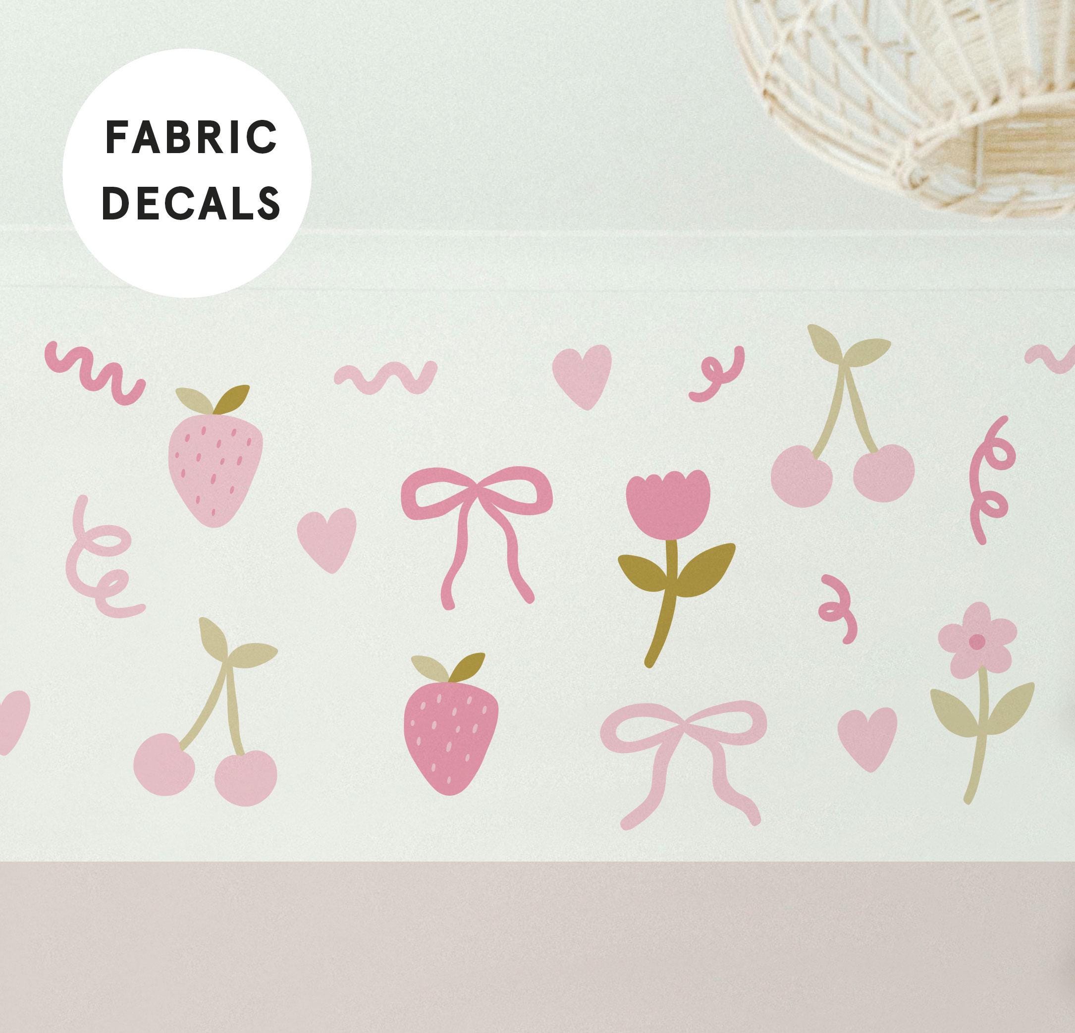 Pink Bow Fabric Wall Decals: Coquette Nursery Decor - Etsy