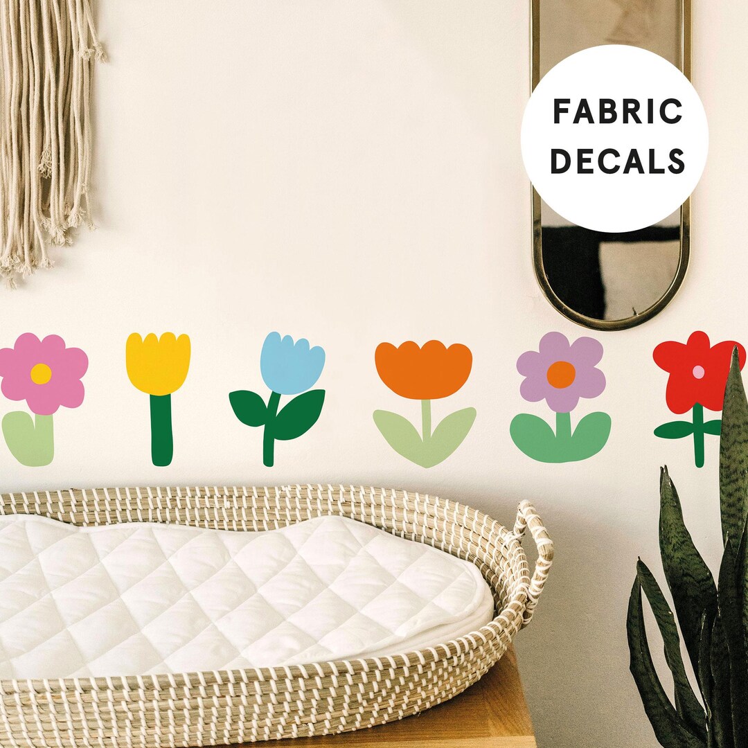 6 Mini Flower Wall Stickers - Easy to Install, Removable and Reusable ...