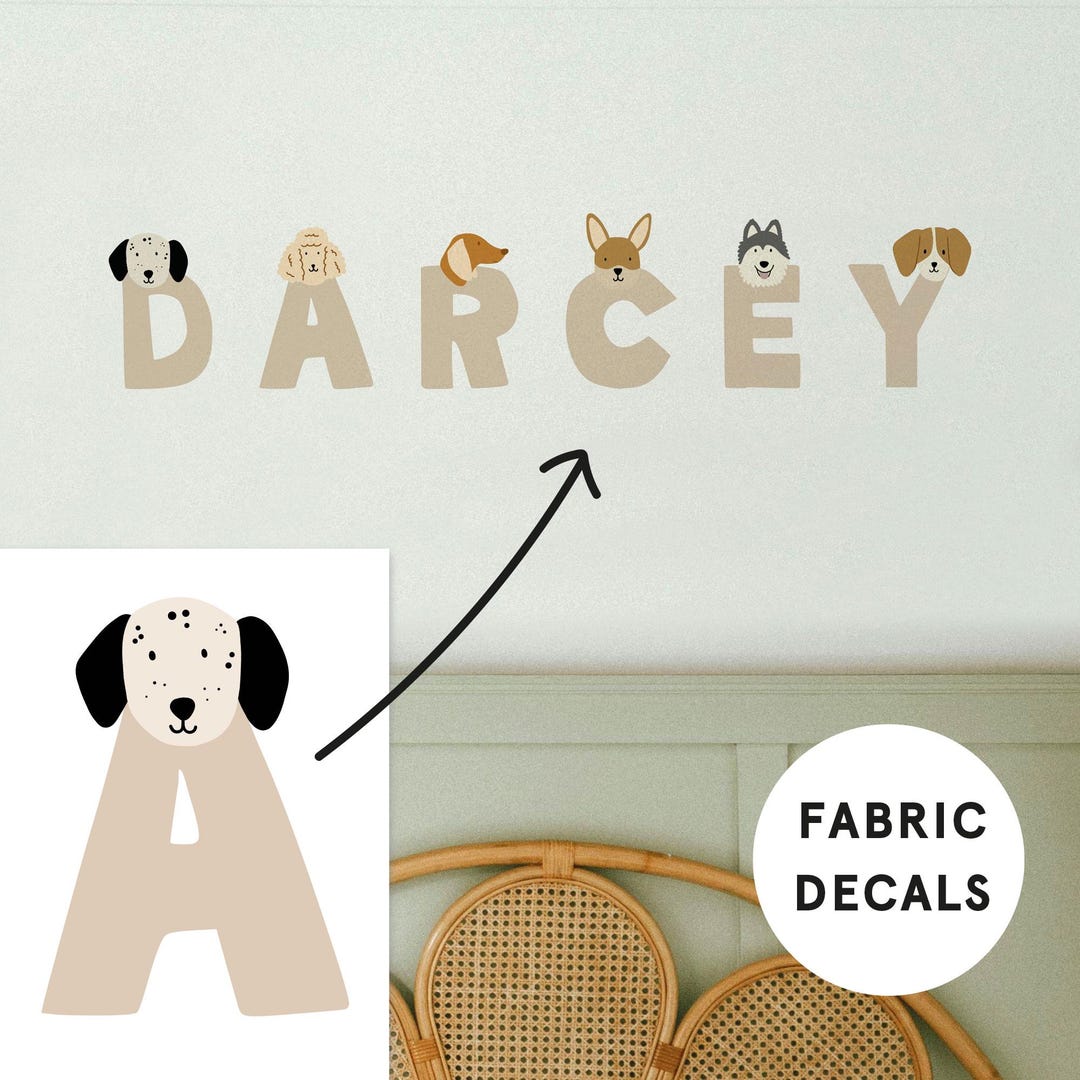 Personalised Custom Name Dog Wall Stickers - Easy to Install, Removable ...