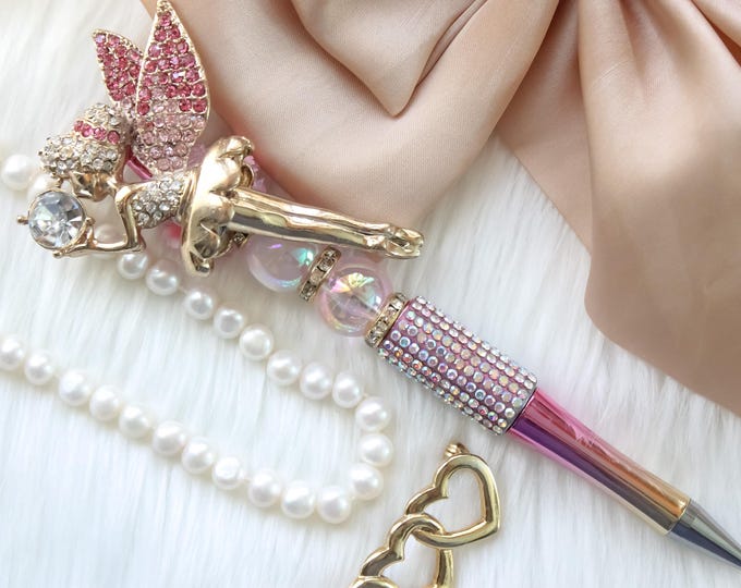Enchanted Fairy Crystal Pen – Pink Rhinestone Ballerina Fairy With ...