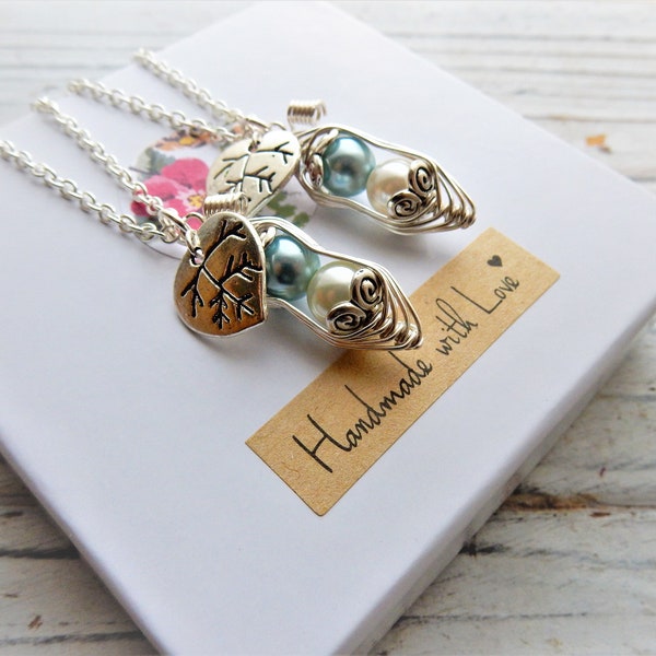 Two Peas in a Pod Necklace - Etsy