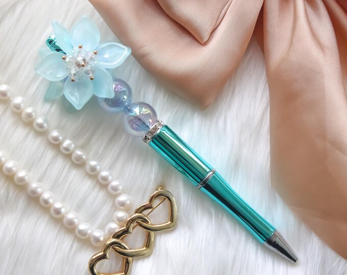 Flower Blossom Pen | Handmade Floral Designer Pen | Elegant Pastel Gift ...