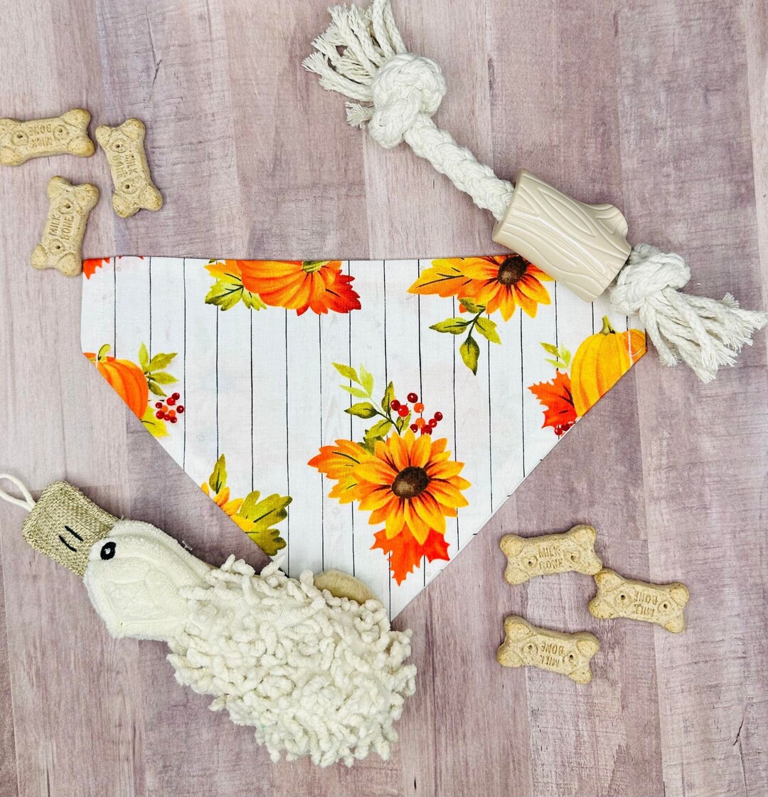 Fall Dog Bandana, Over the Collar Fall Dog Bandana, Custom Dog Bandana ...