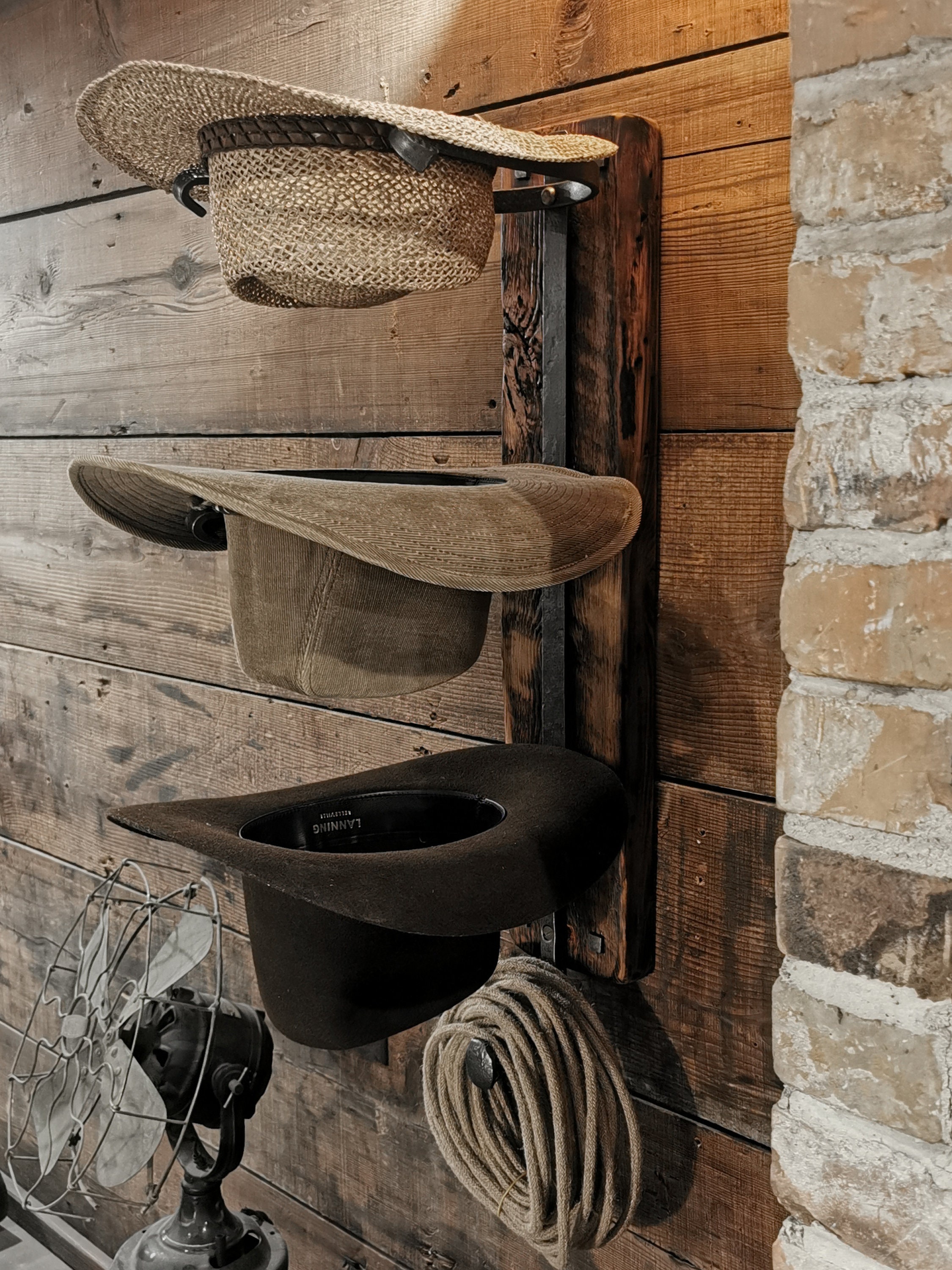 Rustic Hand Forged Cowboy Hat Rack Gift Ranch/barn | Etsy