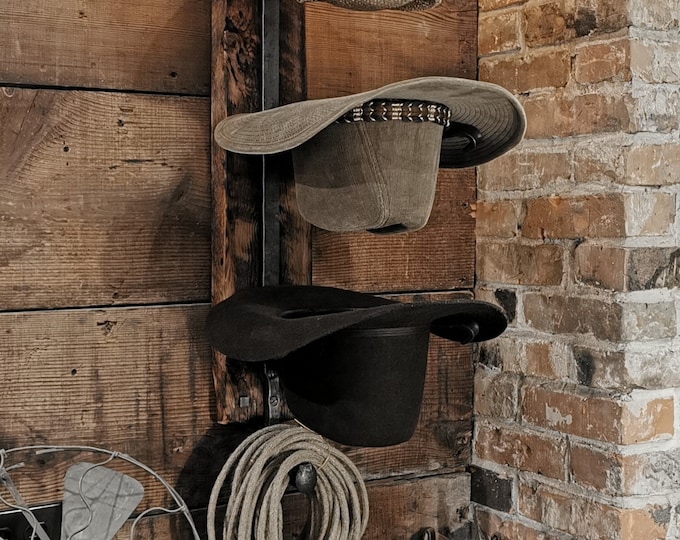 Rustic Hand Forged Cowboy Hat Rack - Gift - Ranch/barn - Western - Etsy