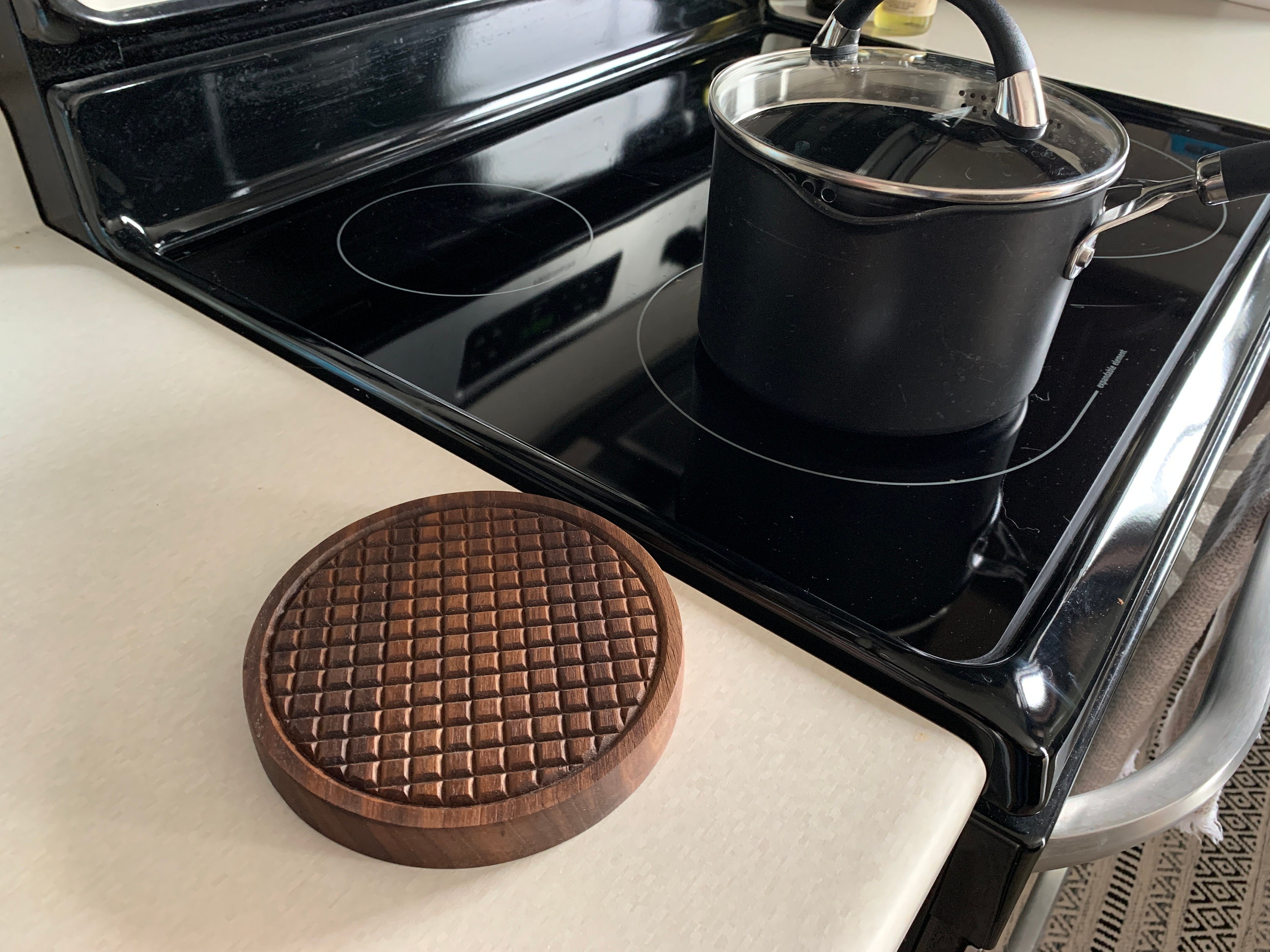 Trivet Wooden Pattern Walnut Wooden Trivet for Pots Kettle Trivet ...