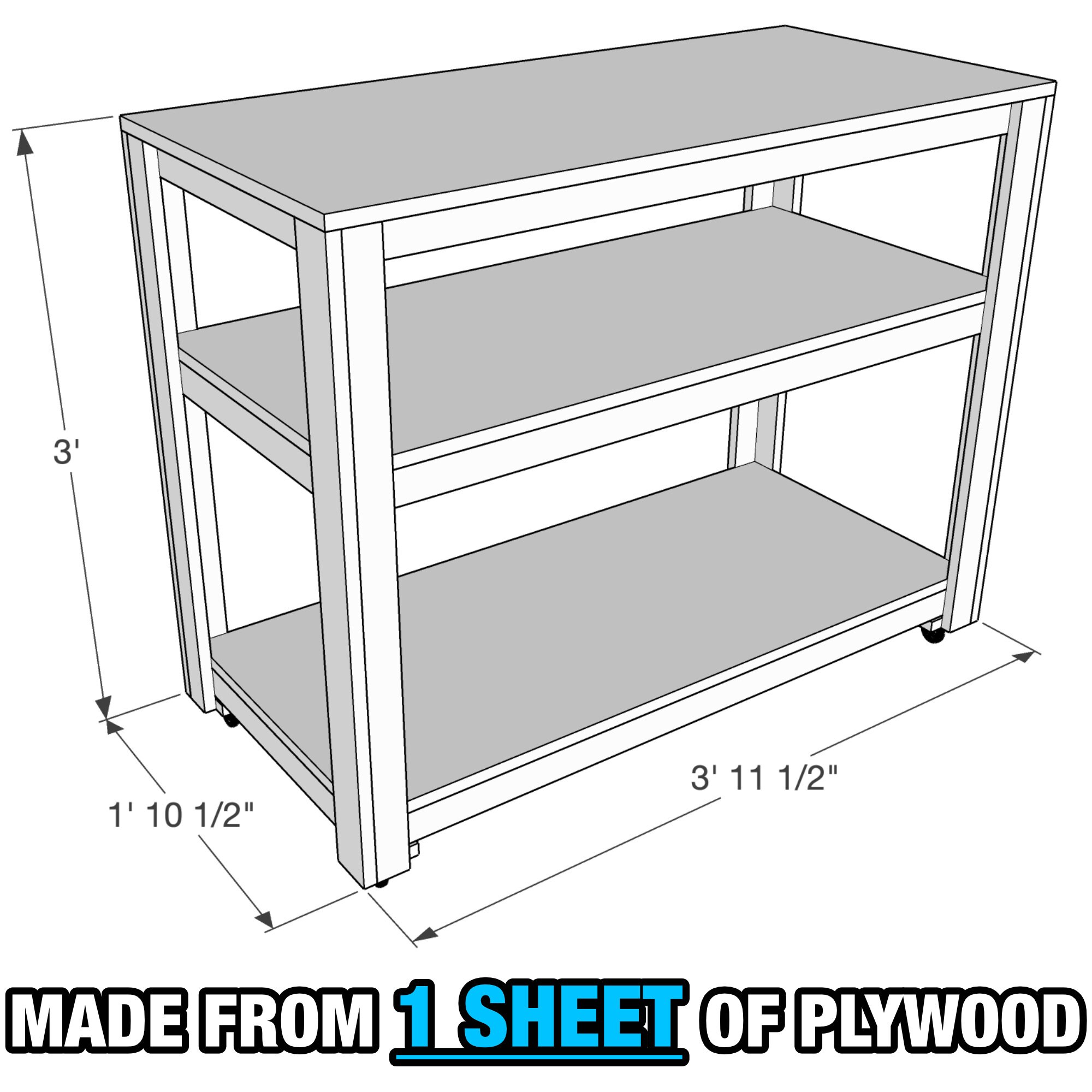 Mobile Cart Woodworking Plans DIY Mobile Workbench Build Plans Digital ...
