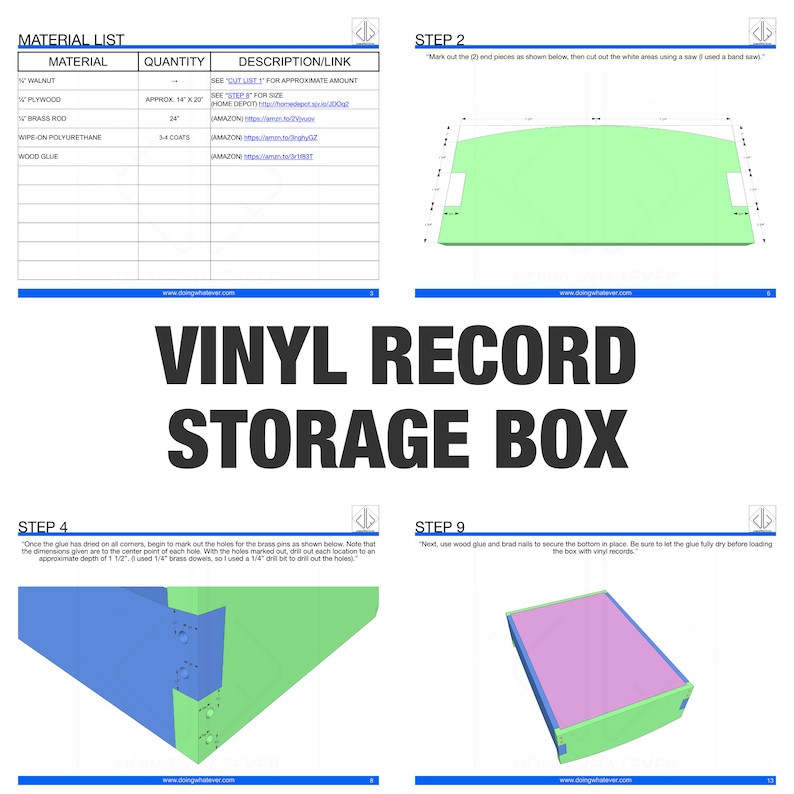 Vinyl Record Storage Box Build Plans digital Download - Etsy