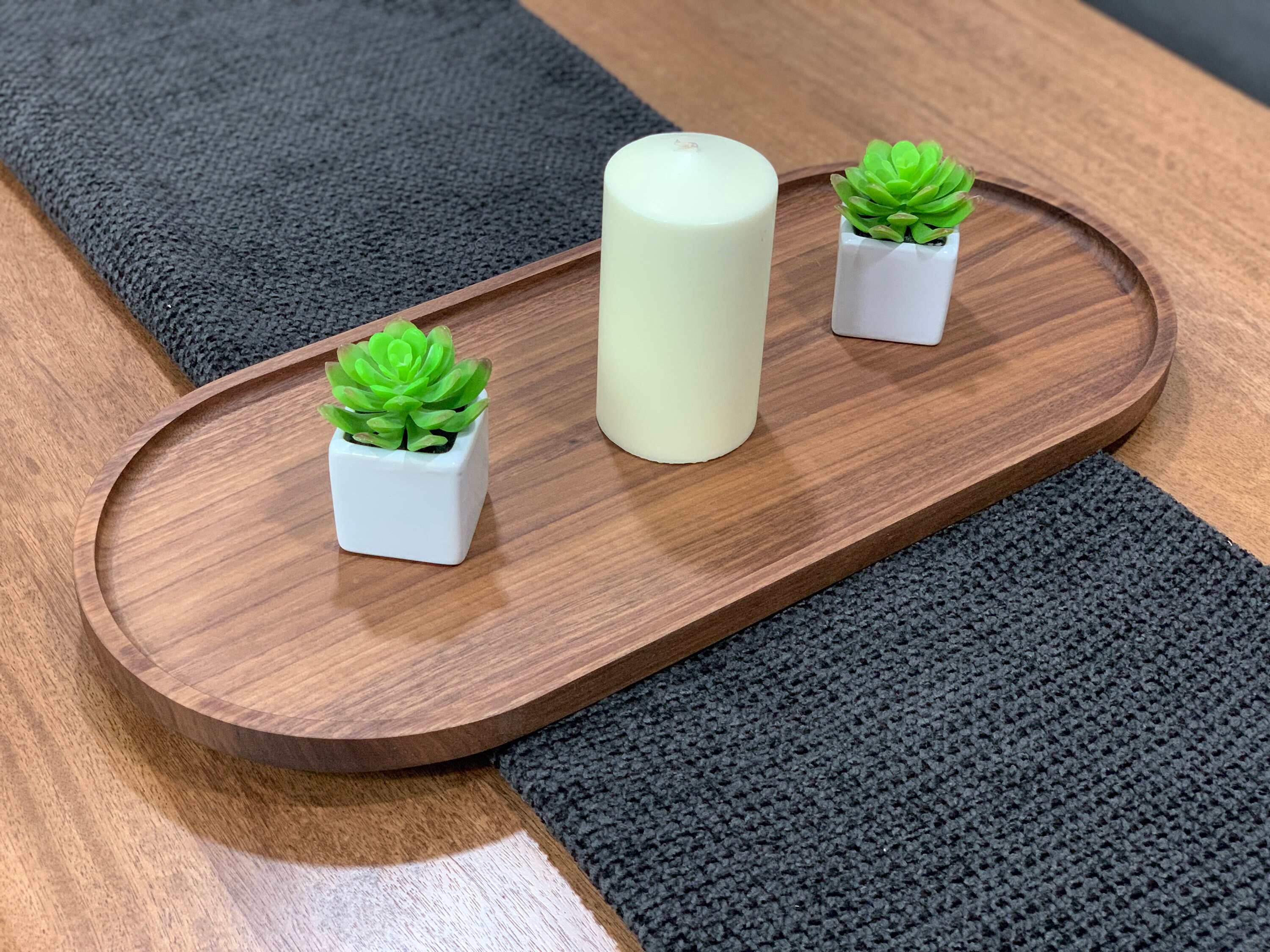 Wood Oval Tray Oval Wooden Walnut Ottoman Tray Wooden Cheese Plate ...