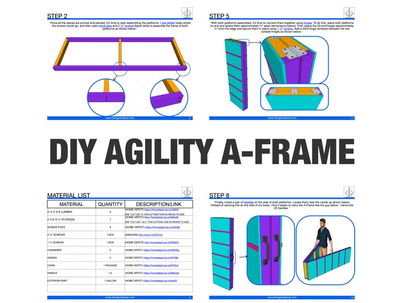 Woodworking Plans DIY Agility A Frame for Dogs Build Plans Digital ...