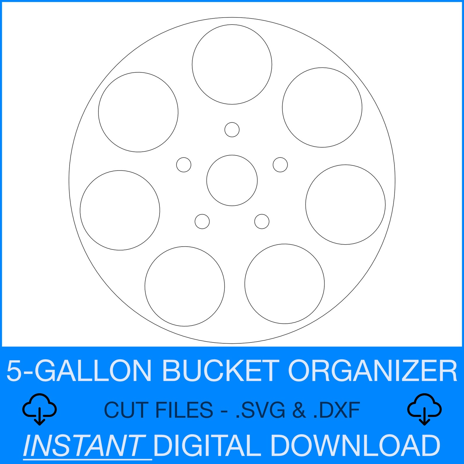 5 Gallon Bucket Organizer CNC Project SVG Files for Instant Download ...