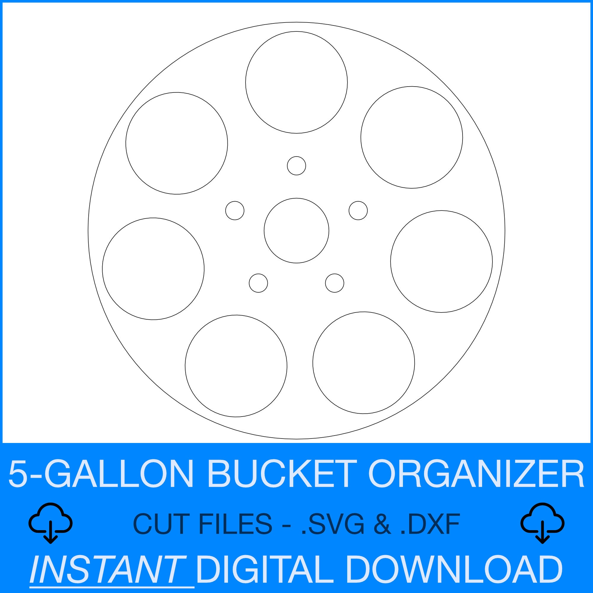 5 Gallon Bucket Organizer CNC Project SVG Files for Instant Download ...