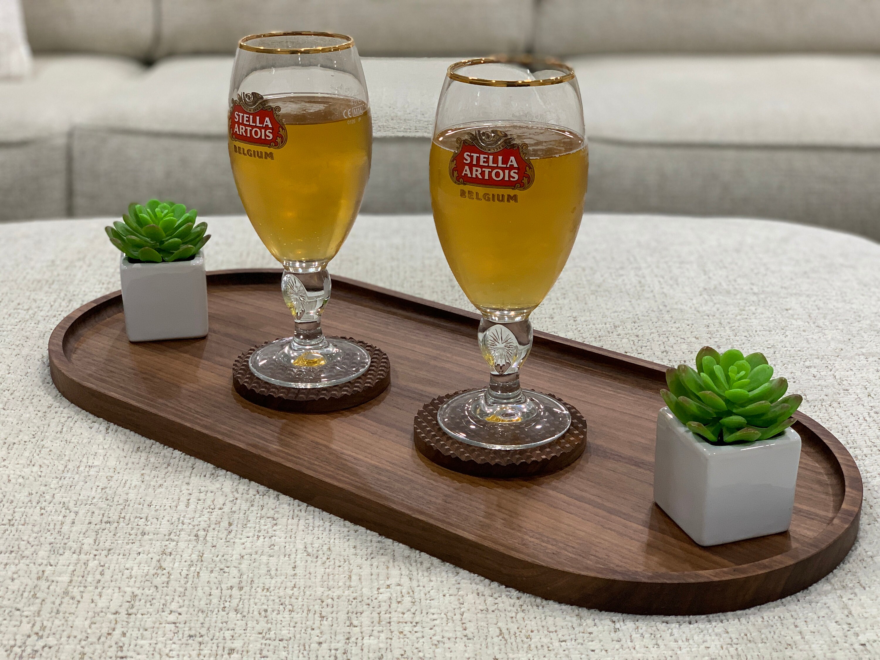 Wood Oval Tray Oval Wooden Walnut Ottoman Tray Wooden Cheese Plate ...