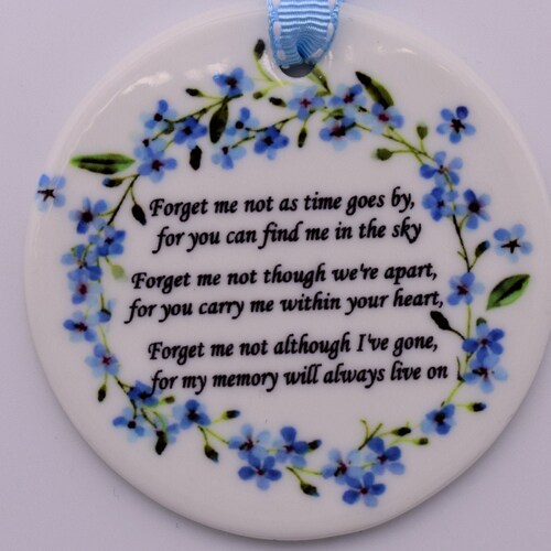 In Loving Memory Forget Me Not Ceramic Ornament Keepsake - Etsy UK