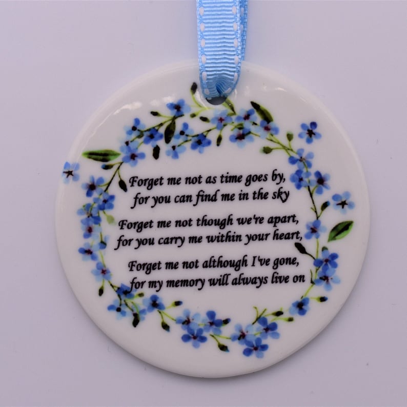 Forget Me Not Memorial Ceramic Ornament Forget Me Not - Etsy UK