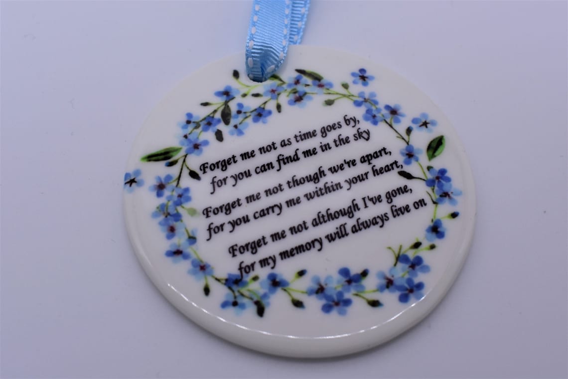 Forget Me Not Memorial Ceramic Ornament Forget Me Not - Etsy UK