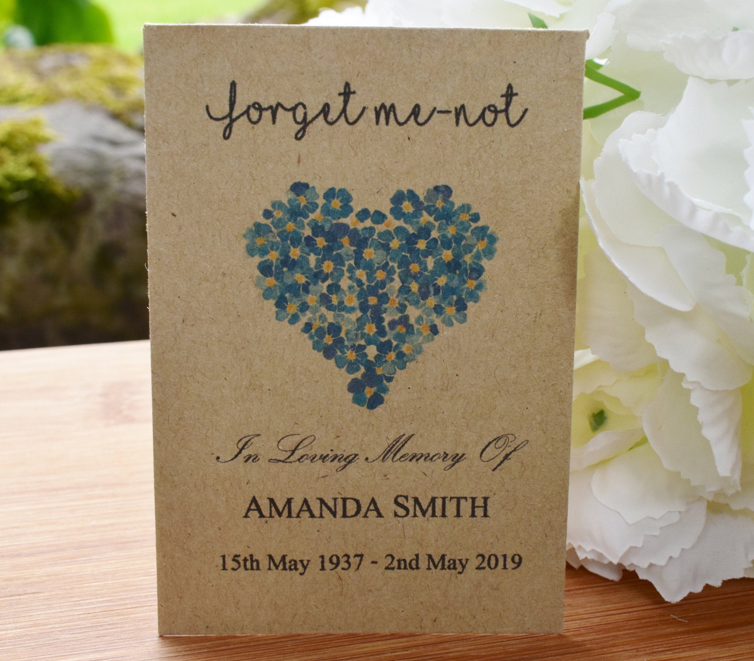 40 Funeral Favour Personalised Seed Packets Memorial Forget - Etsy UK