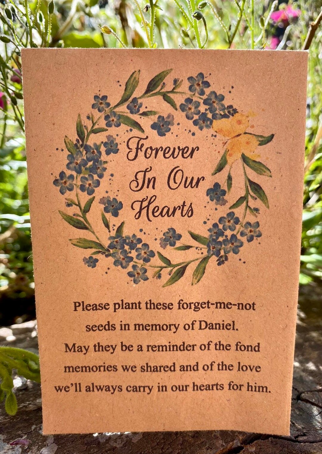 Funeral Forget Me Not Seed Packets Remembrance Personalised Seed ...
