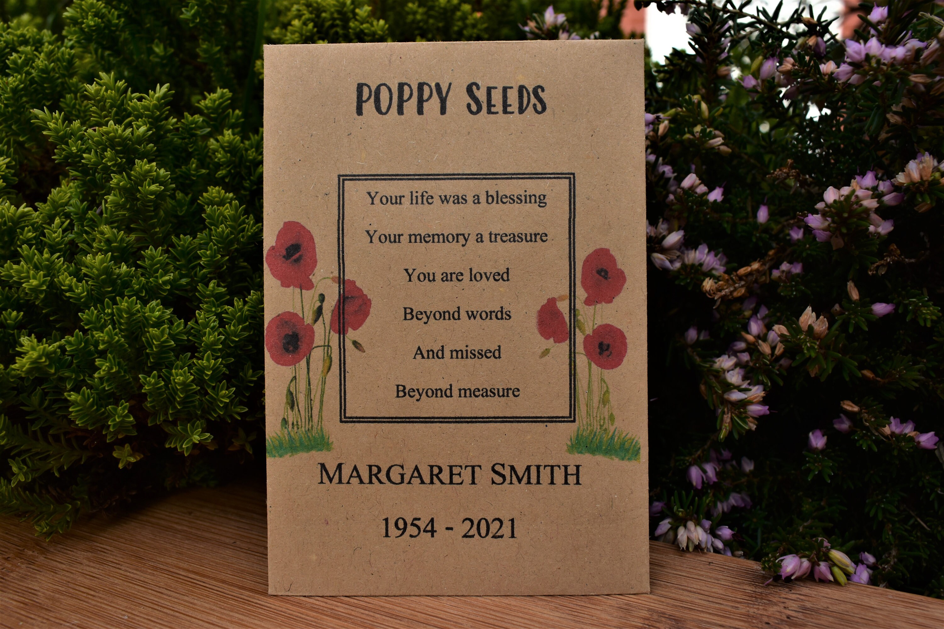 Funeral Seed Packets Poppy Seed Packets Remembrance - Etsy UK