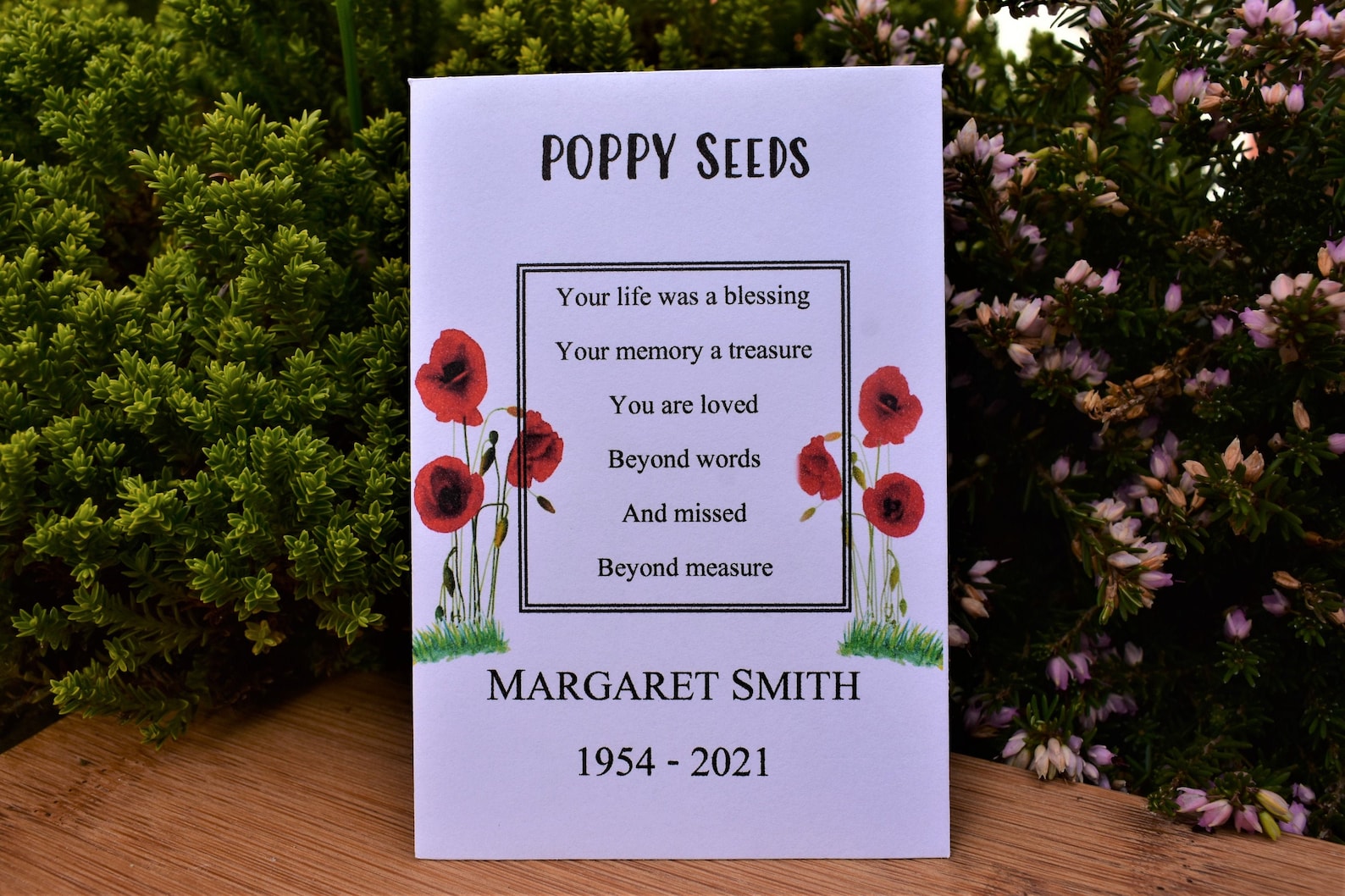 Funeral Seed Packets Poppy Seed Packets Remembrance - Etsy UK