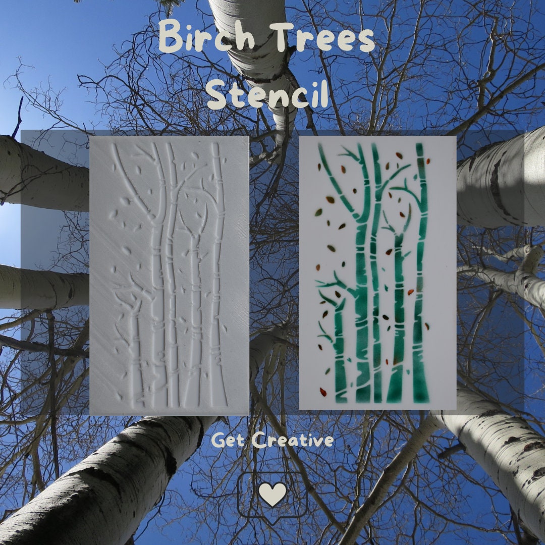 Birch Trees Stencil Digital Download STL File Stenciling Scrapbooking ...