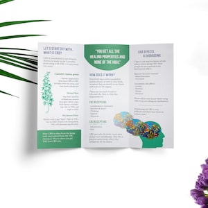 CBD Informational Trifold Brochure PRINTABLE, Digital Brochure, Clean ...