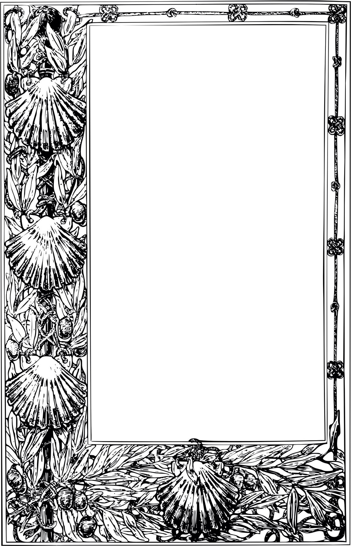 Digital Clamshell Frame, Png Svg Jpeg Cricut, Black and White, Blue ...