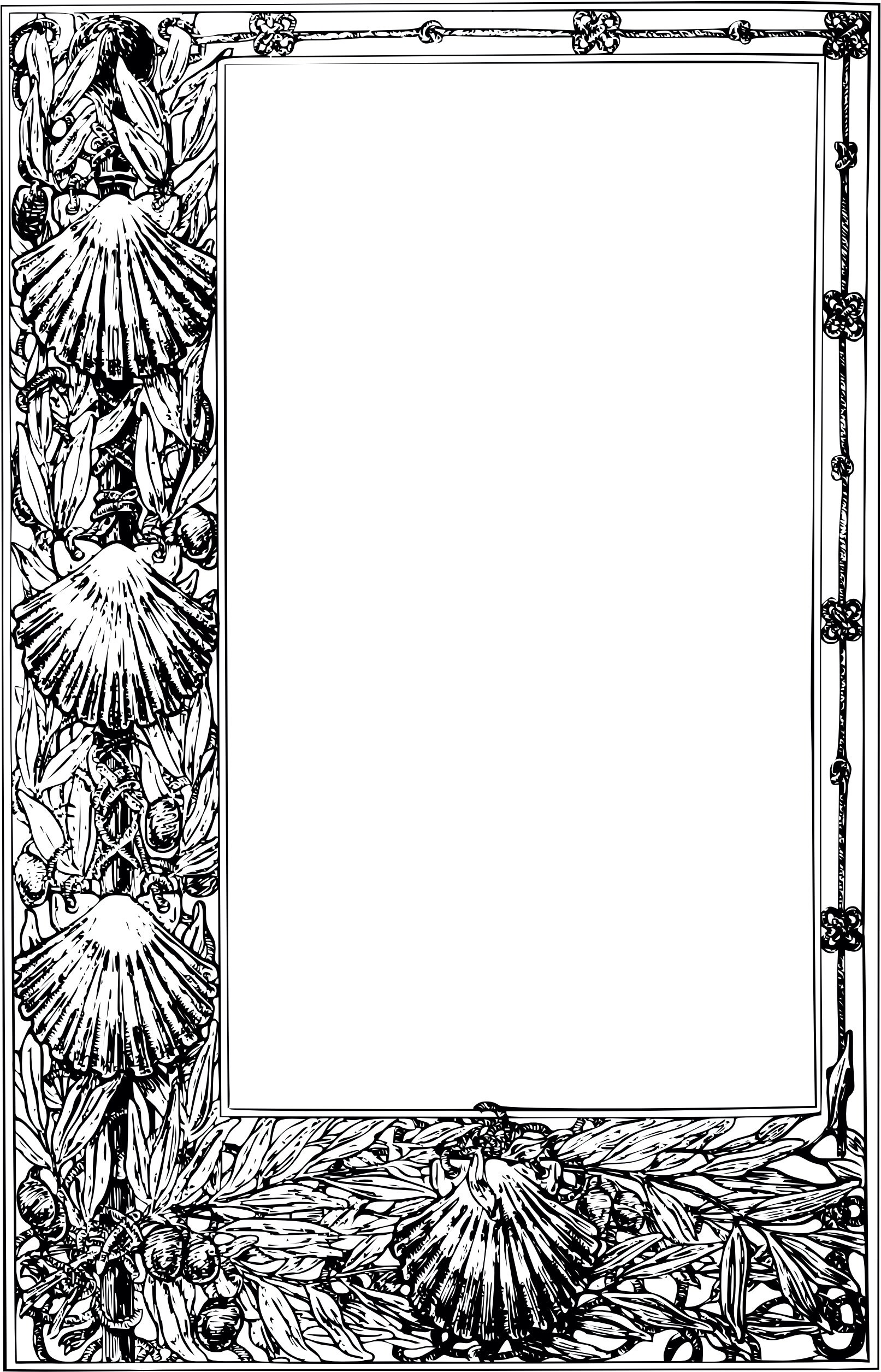 Digital Clamshell Frame Png Svg Jpeg Cricut Black and White - Etsy Finland