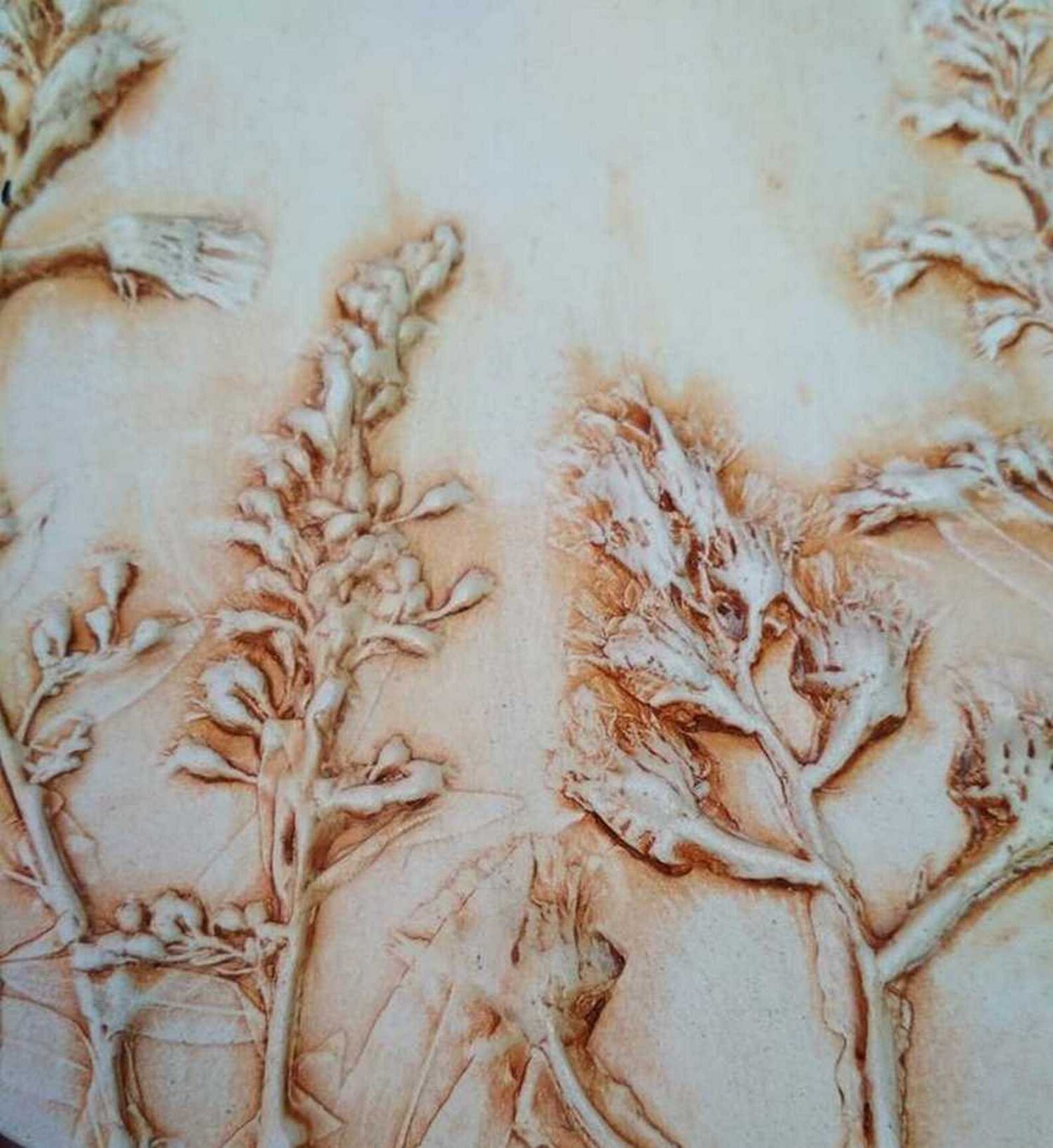 Botanical Flowers Botanical Plaster Tile Art and Crafts Wall Flowers ...