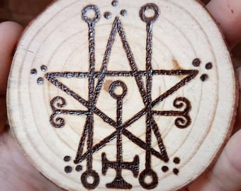 Purson Sigil Wood Burned by Hand Seal Spirit Goetia Size Aprox 8 Cm - Etsy