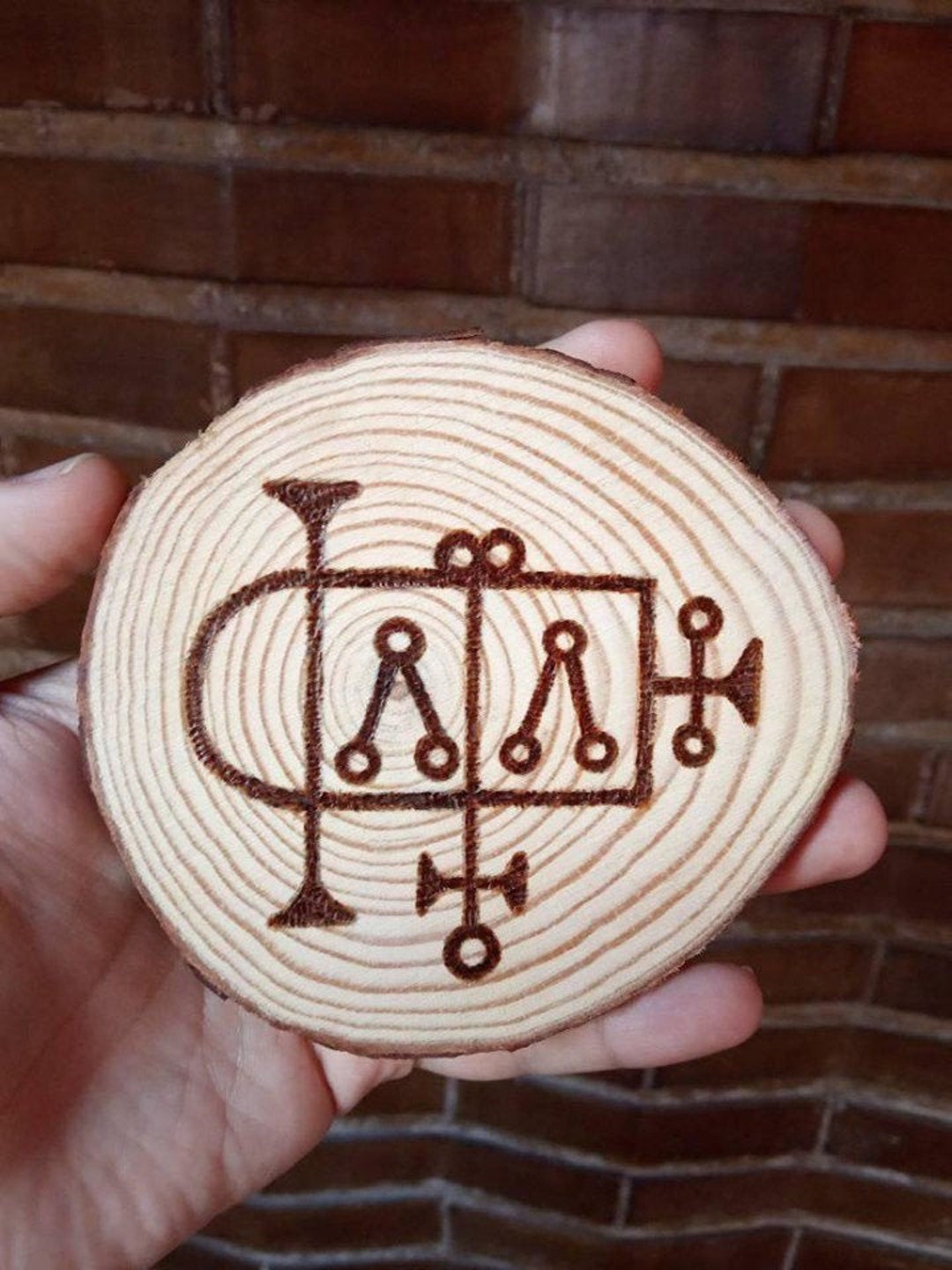 Malphas Sigil Wood Burned by Hand Seal Spirit Goetia Size Aprox 8 Cm - Etsy