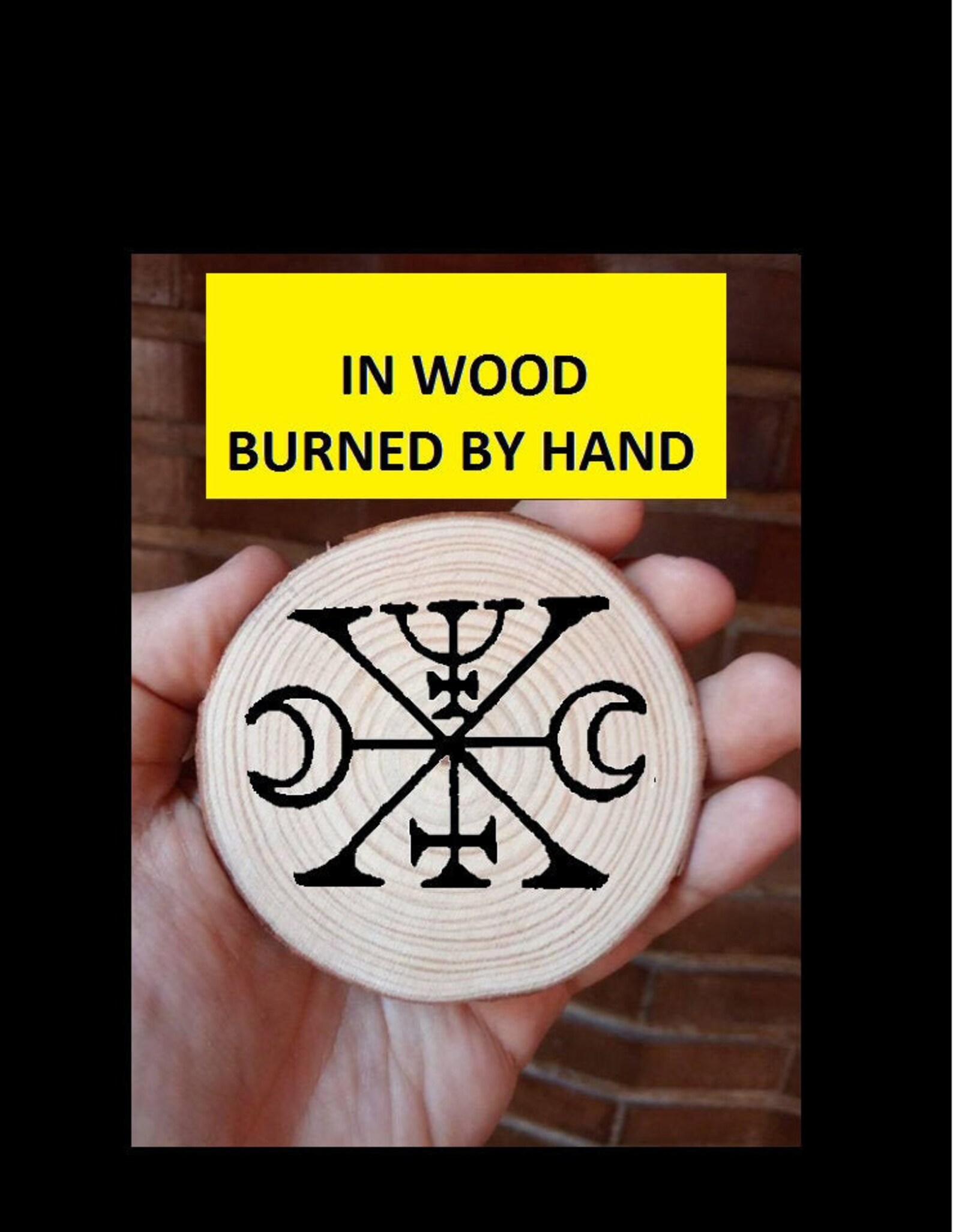Murmur Sigil wood burned by hand seal spirit Goetia size | Etsy
