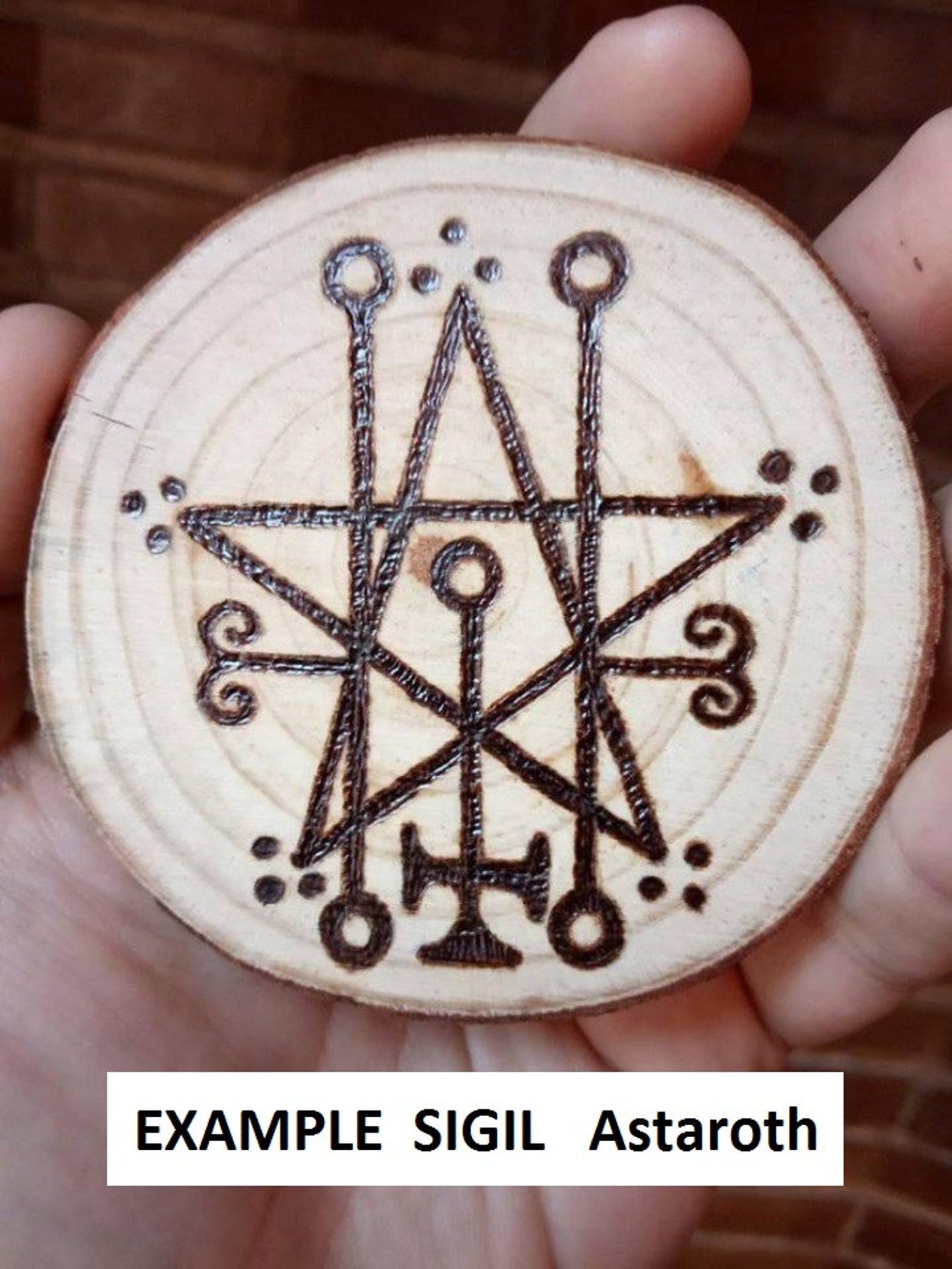 Ipos Sigil Wood Burned by Hand Seal Spirit Goetia Size | Etsy