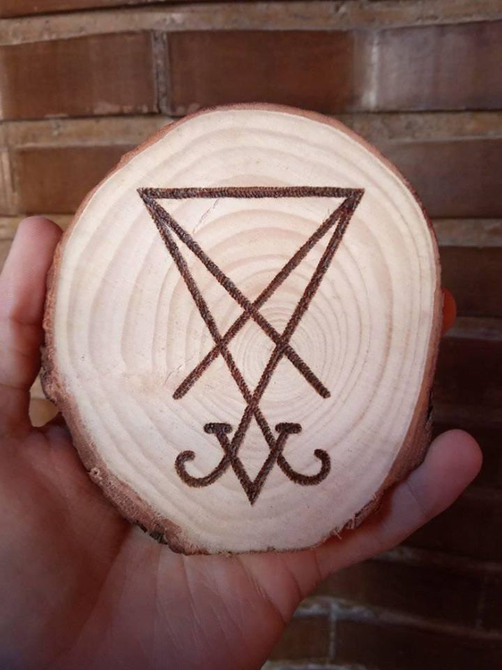 Lucifer Sigil Wood Burned by Hand Size Aprox 8 Cm | Etsy