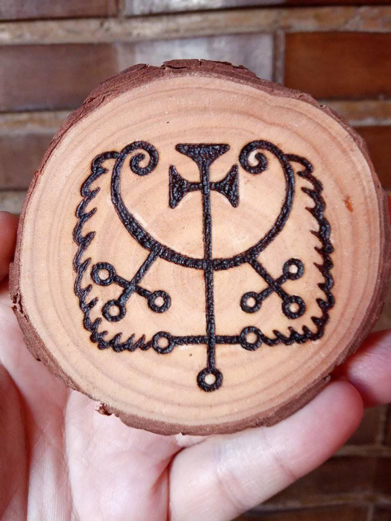 Haures Sigil Wood Burned by Hand Seal Spirit Goetia Size | Etsy