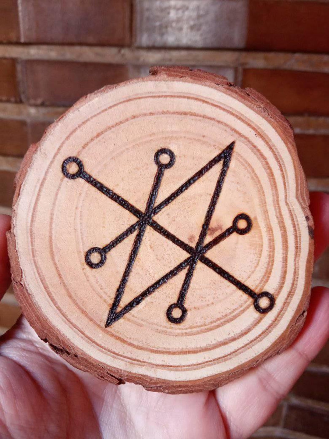 AZAZEL Sigil Wood Burned by Hand Size Aprox 8 Cm - Etsy