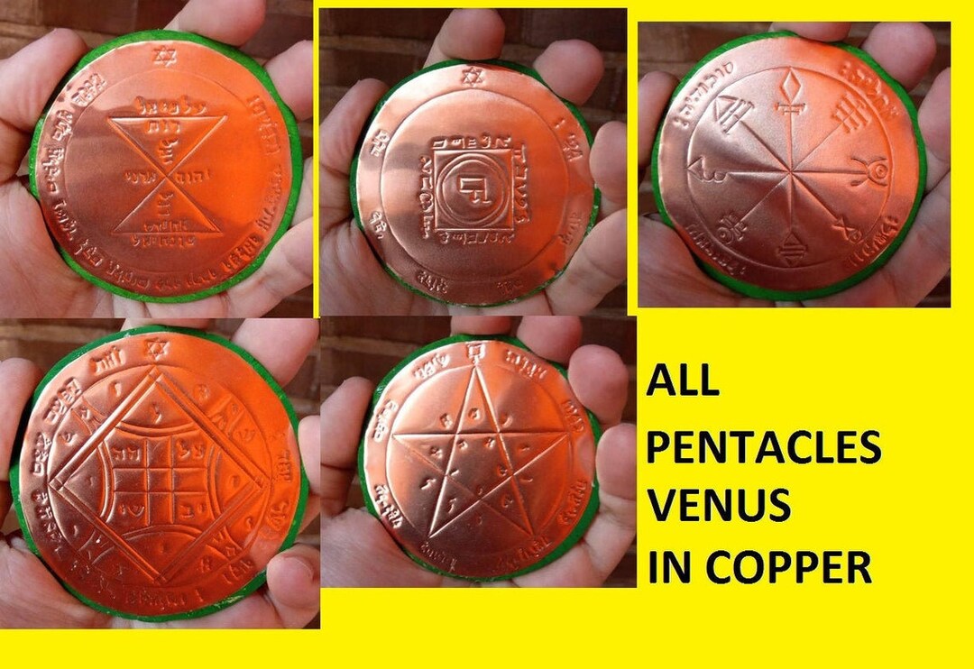 ALL Pentacles VENUS, Carve in COPPER Metal Venus, 5 Talismans Venus ...
