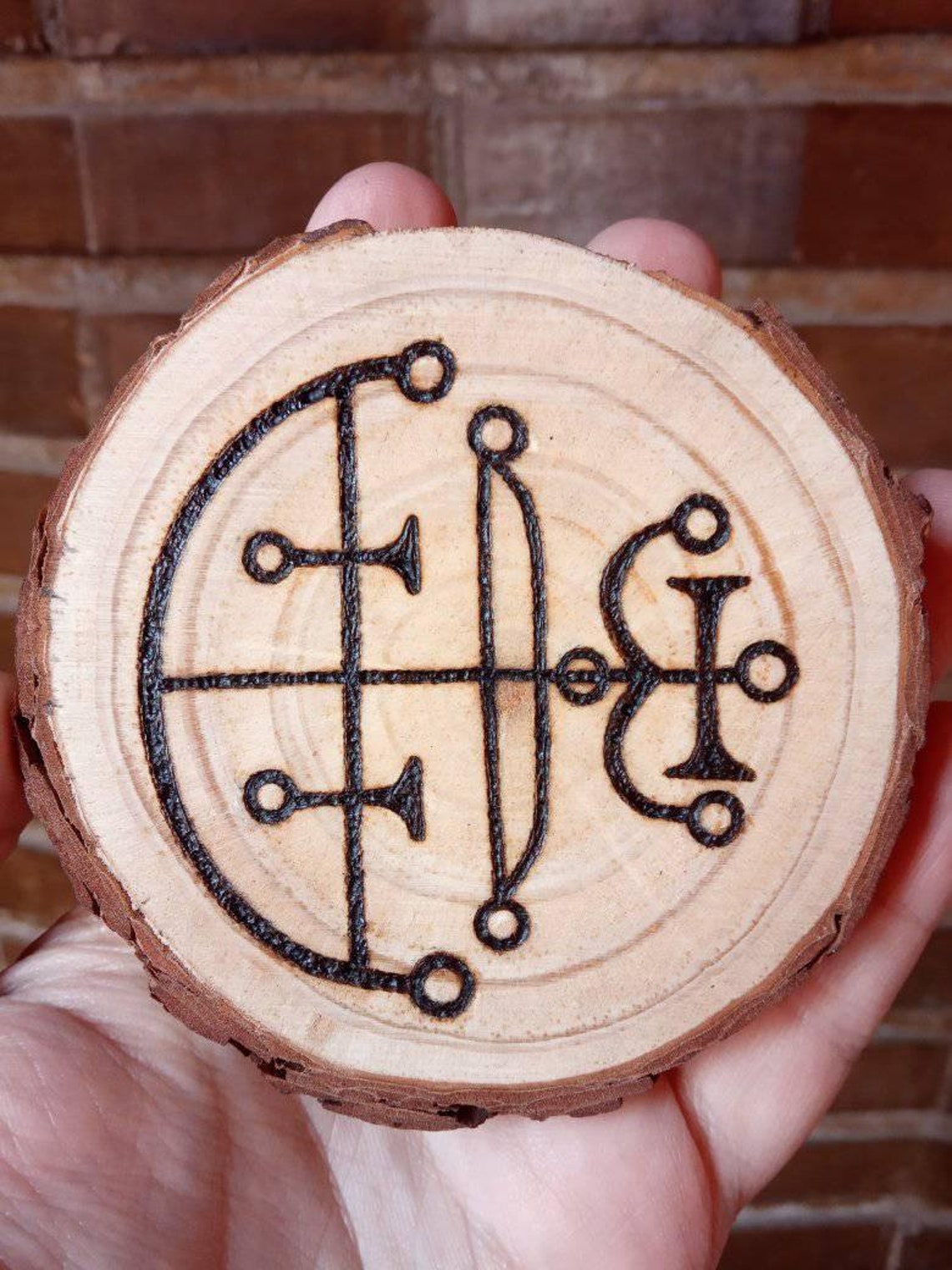 AIM Sigil Wood Burned by Hand Seal Spirit Goetia Size | Etsy