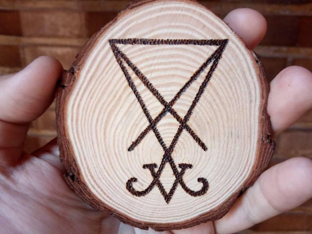 Lucifer Sigil Wood Burned by Hand Size Aprox 8 Cm - Etsy