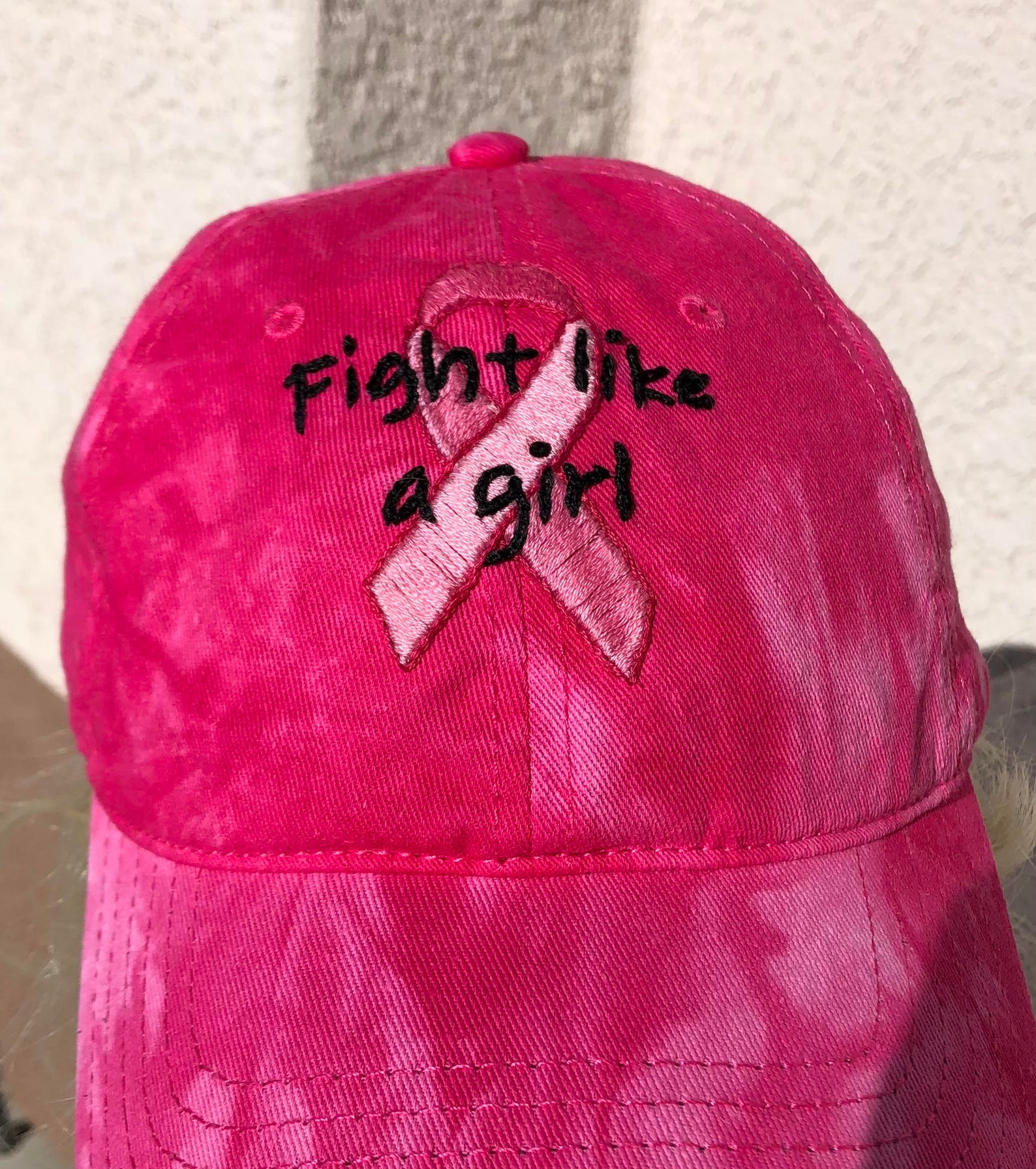 Embroidered Pink Awareness Ribbon Cap Breast Cancer Cap - Etsy