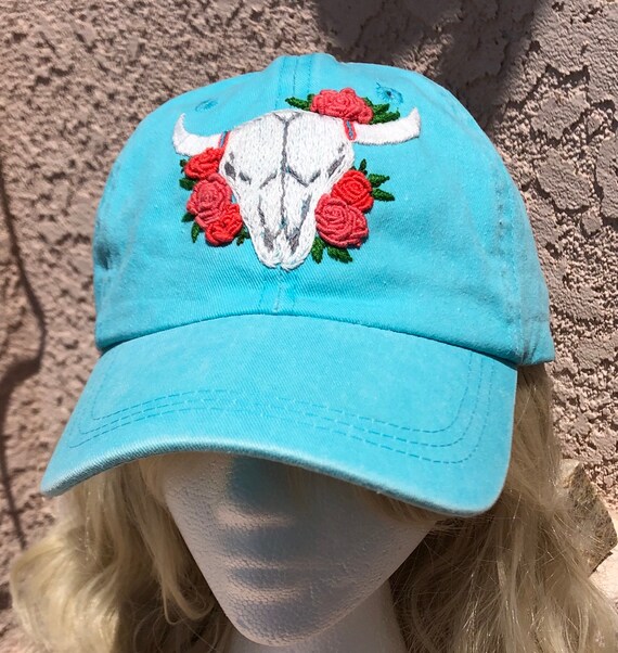 Embroidered Steer Skull Hat Steer Skull Cap Southwest Hat - Etsy UK