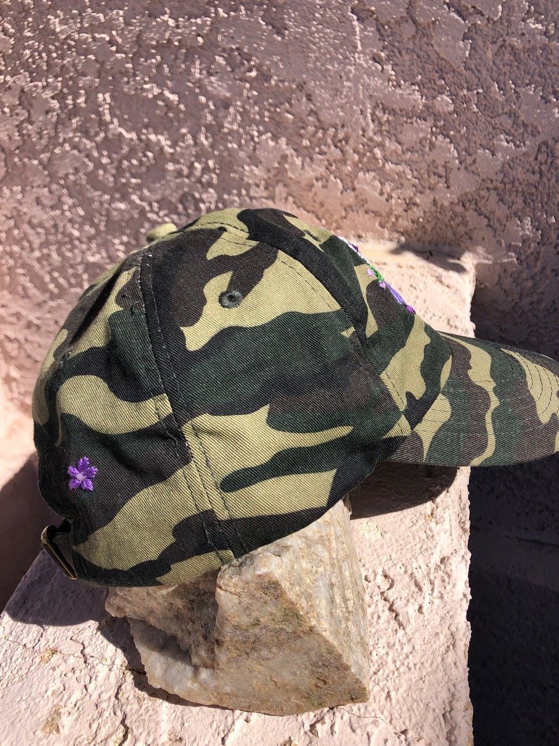 Embroidered Floral Camo Cap | Etsy