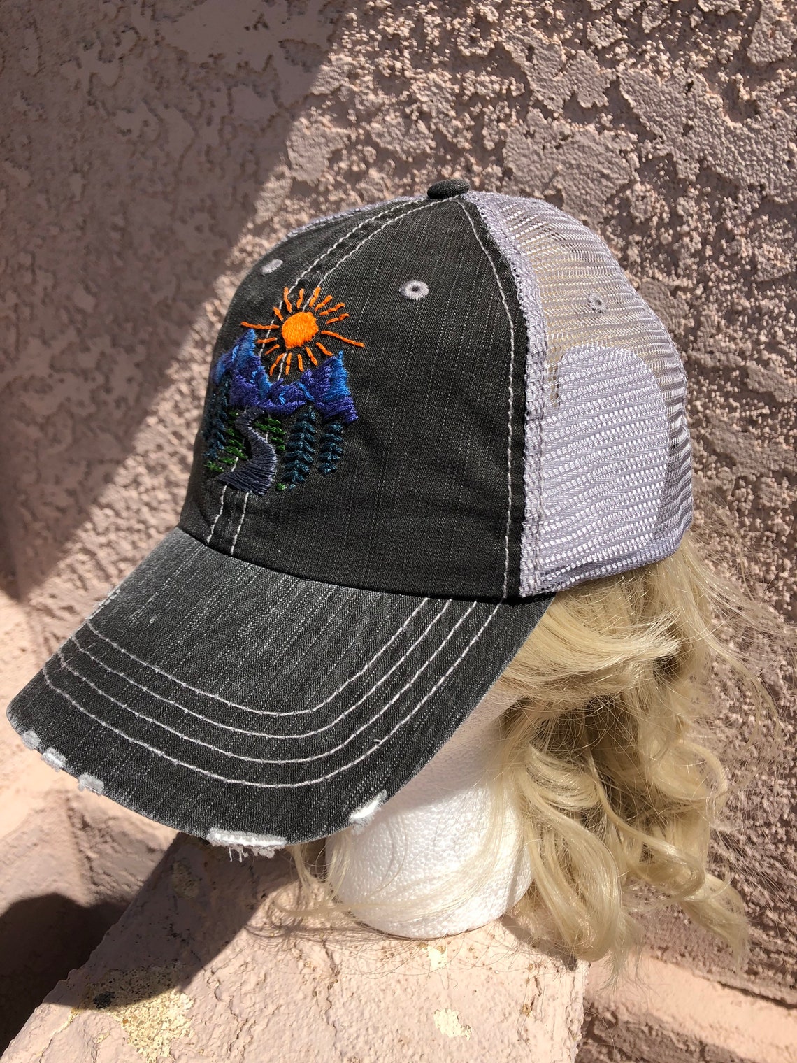 Embroidered Mountain Cap Camper cap. Hiking hat Outdoor life | Etsy